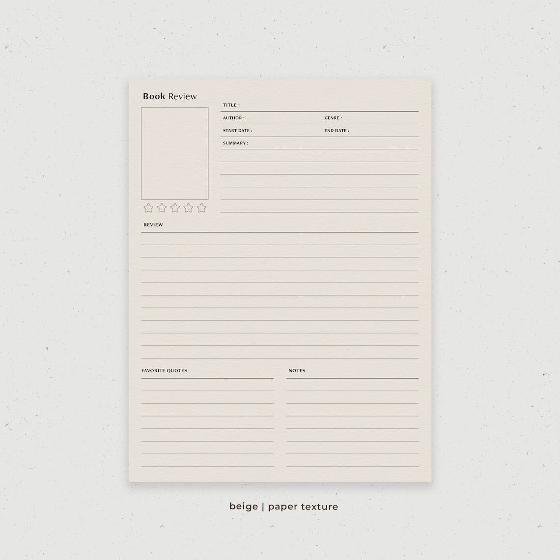 Book Review Journal Reading Digital Planner Template for - Etsy