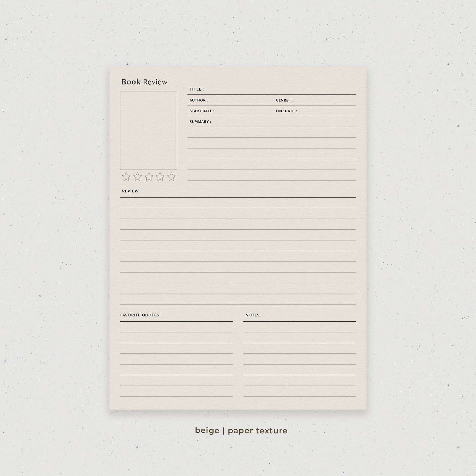 Book Review Journal Reading Digital Planner Template for - Etsy