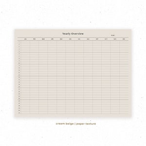Yearly Planner, Digital Year at a Glance for iPad Goodnotes Notability ...