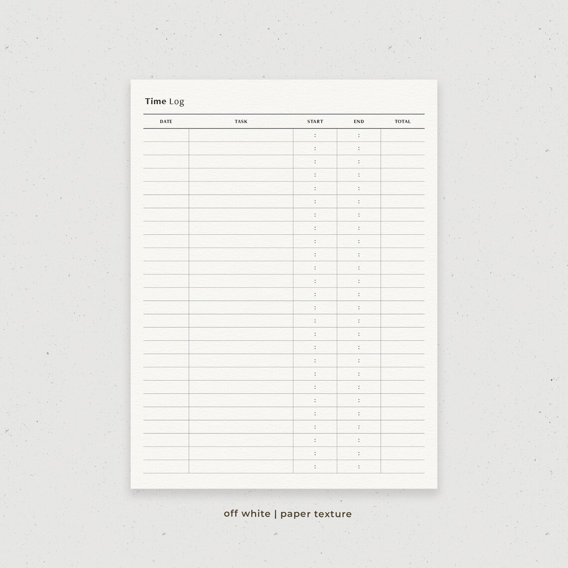 Time Log Task Tracker Work Log Time Blocking Digital - Etsy
