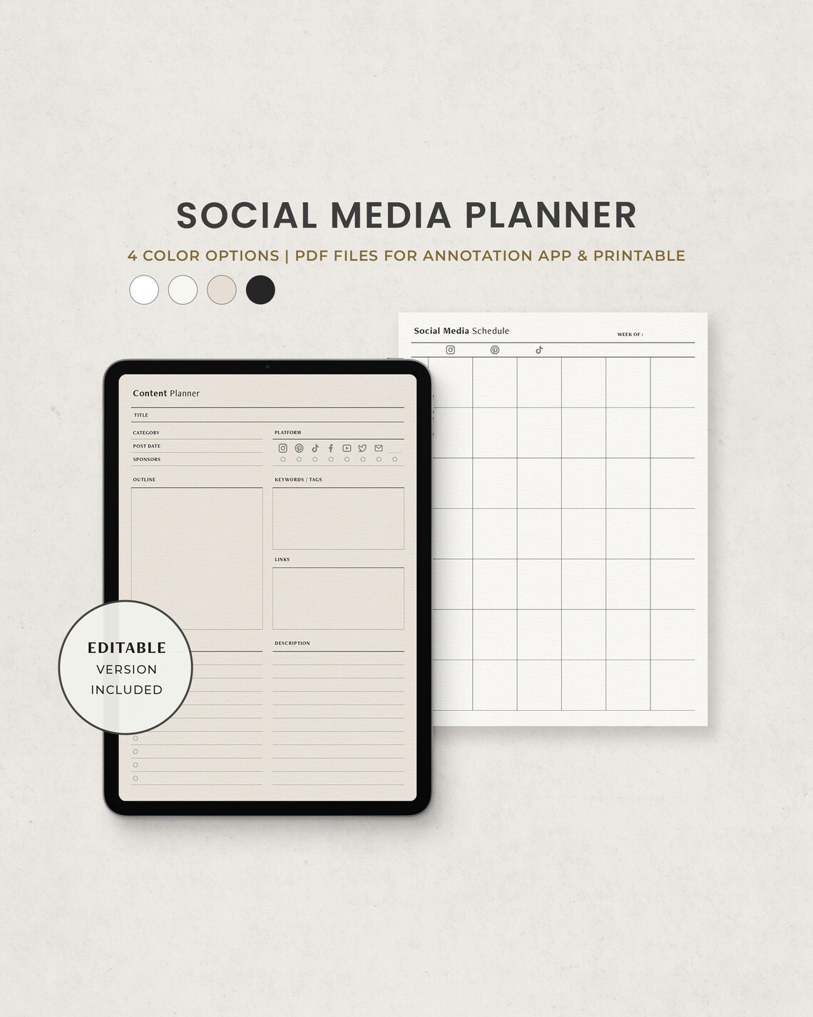 Social Media Content Planner Blog Post Marketing Digital - Etsy