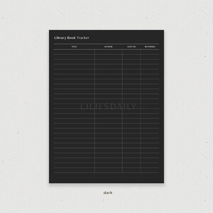 Library Book Tracker Digital Inserts, Book Return Log, Library Log ...