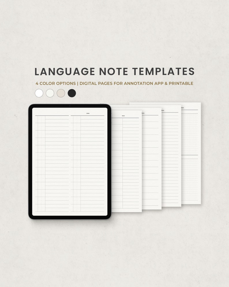 Language Learning Digital Note Template Korean Study - Etsy