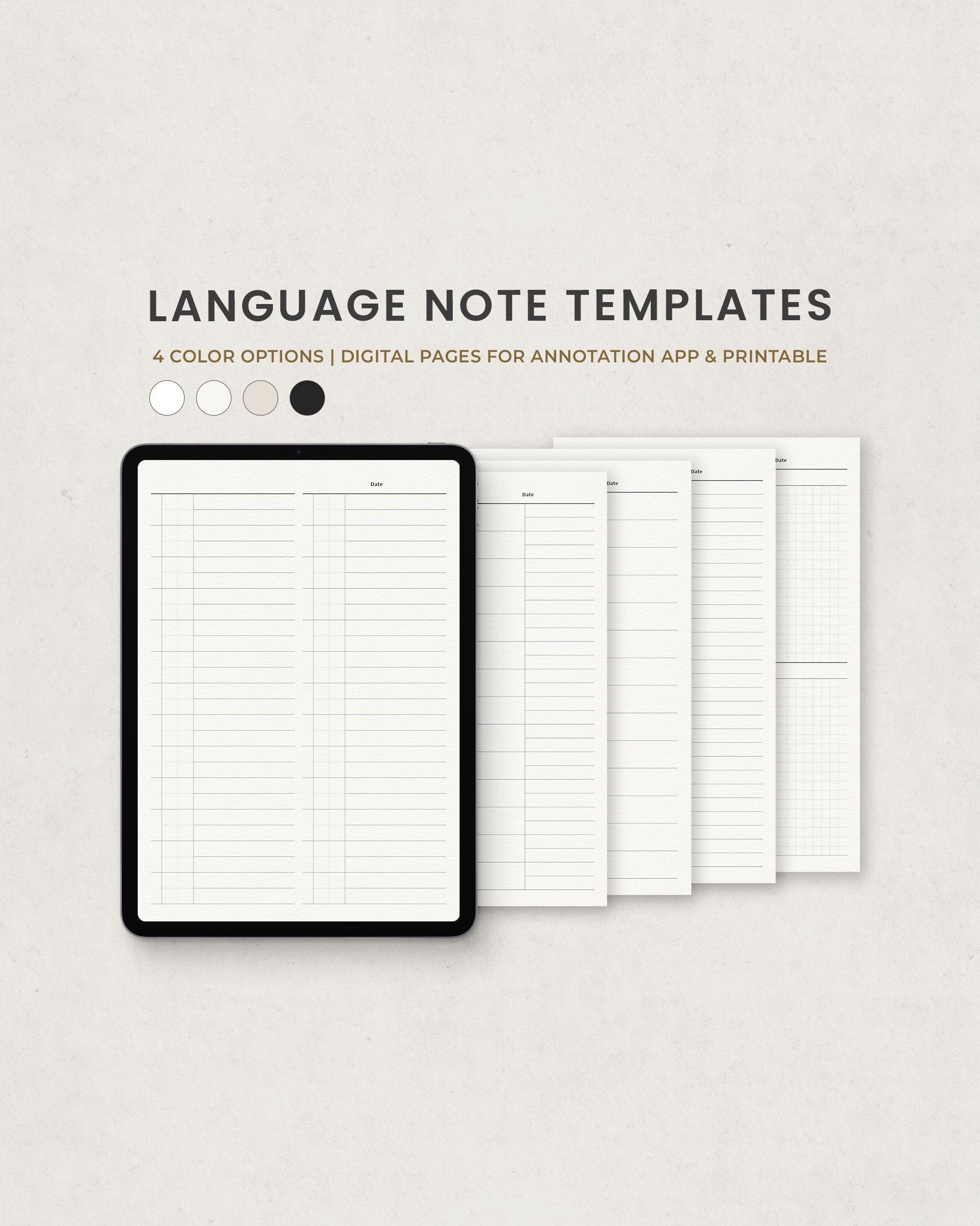 Language Learning Digital Note Template Korean Study - Etsy