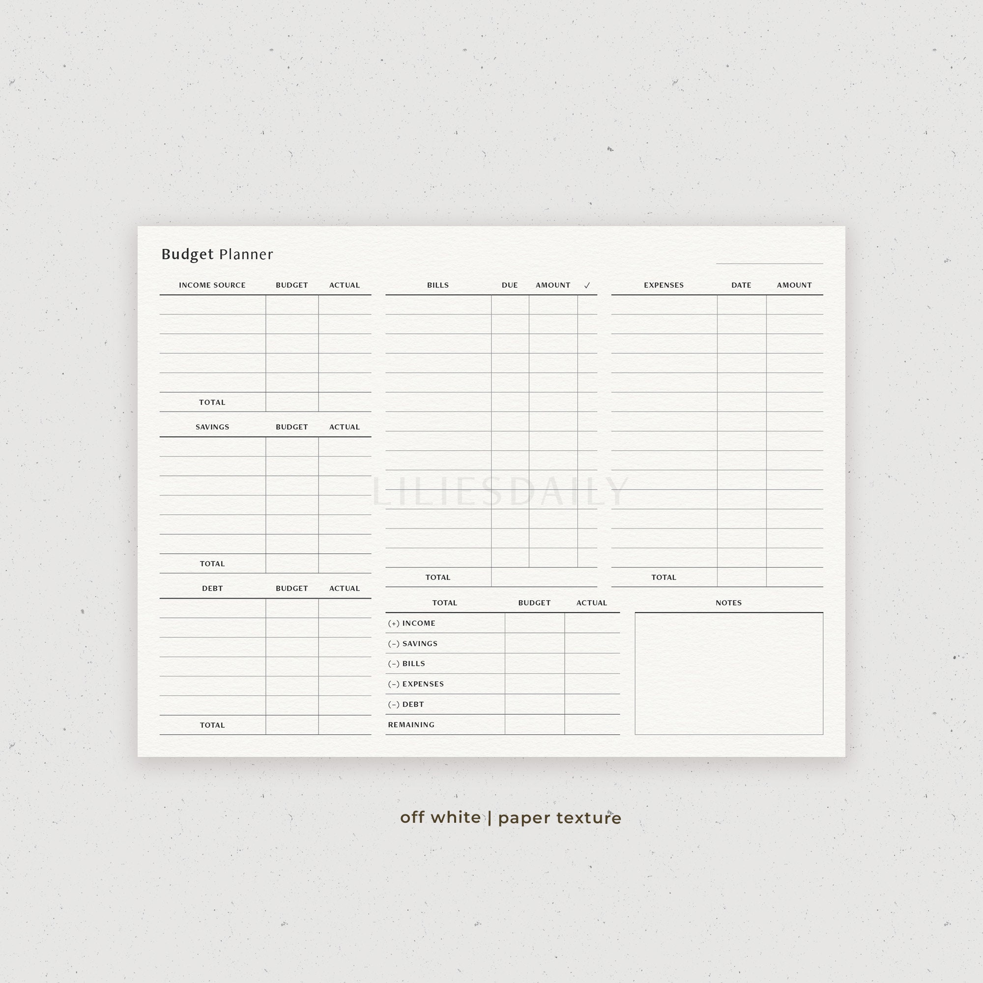 Finance Planner, Monthly Weekly Digital Budget Planner Template for ...