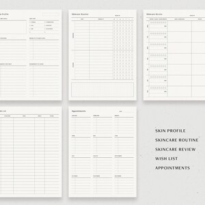 Skincare Planner, Skincare Routine, Beauty Planner Digital Template for ...