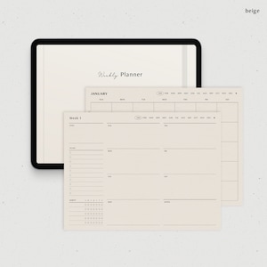 Undated Weekly Digital Planner, Goodnotes Weekly Overview Landscape ...