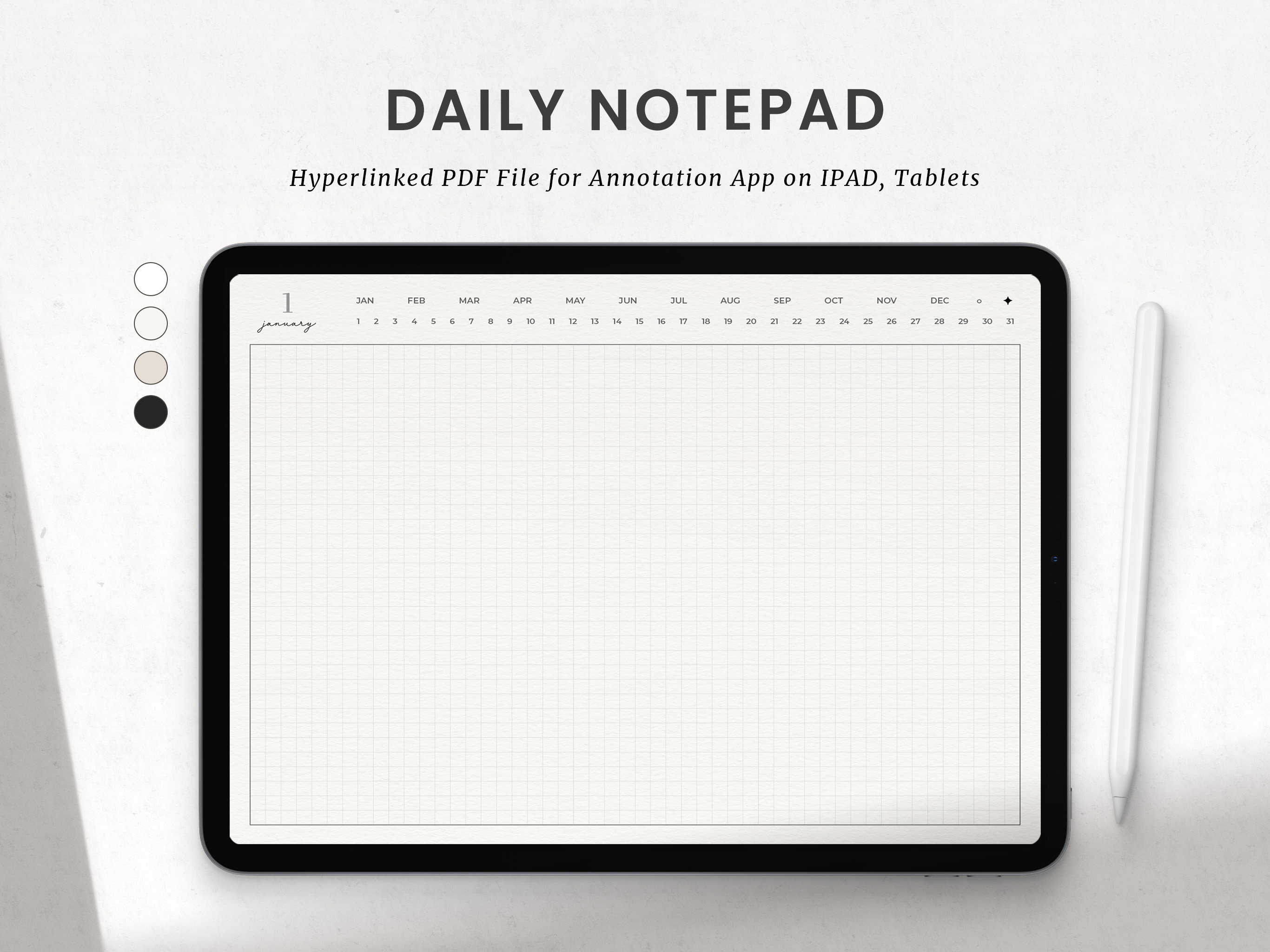 Digital Notebook, Daily Notepad for Goodnotes iPad Notetaking, 365 Note ...