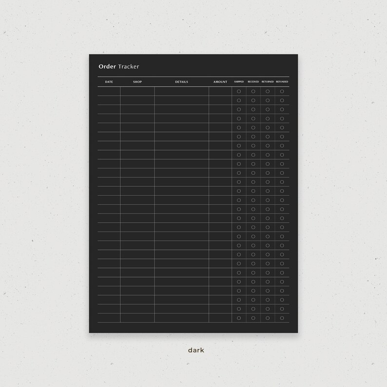 Online Order Tracker Shopping List Purchase Log Digital | Etsy