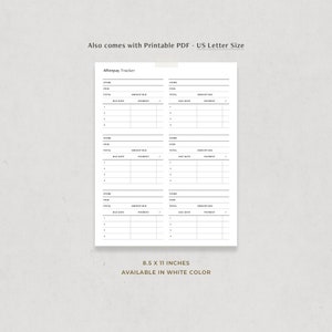 Afterpay Tracker, Digital Pay Later Log Planner, Shopping Payment Due ...