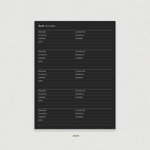 Bank Account Information Tracker Digital Planner Template for Goodnotes ...