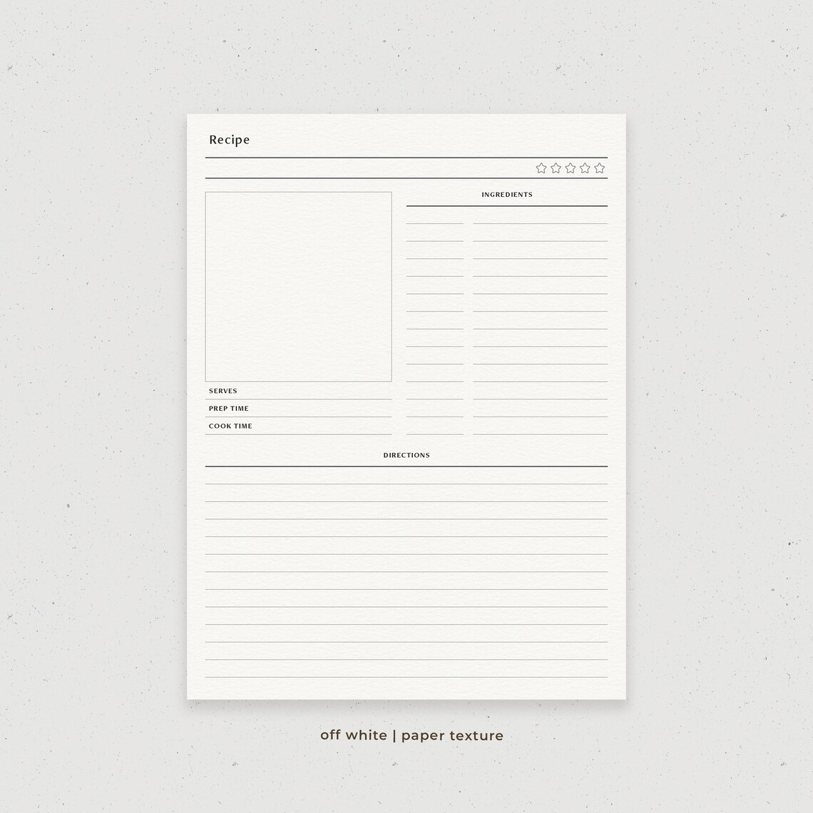 Recipe Book Digital Template Recipe Card Recipe Planner - Etsy