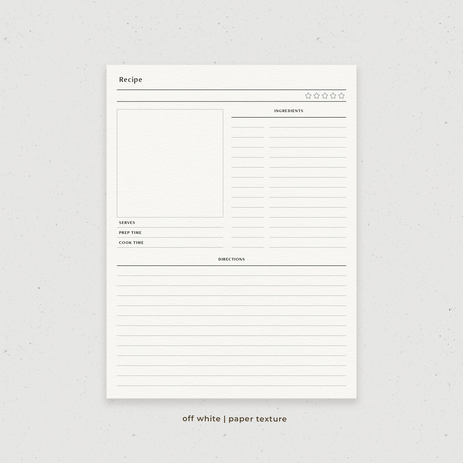 Recipe Book Digital Template Recipe Card Recipe Planner - Etsy