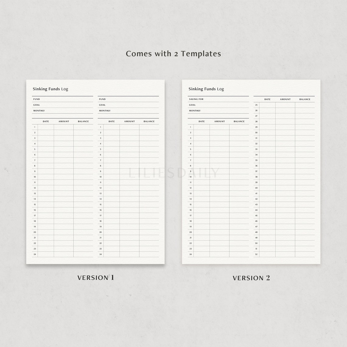 Sinking Funds Tracker Digital Saving Log Finance Template - Etsy