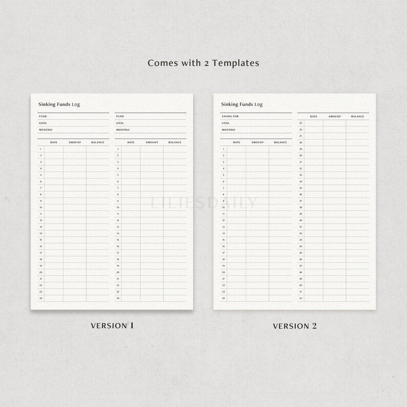 Sinking Funds Tracker, Digital Saving Log, Finance Template for ...