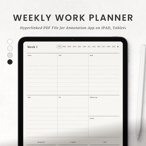 Weekly Work Planner - Etsy