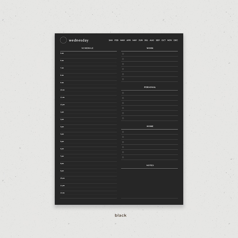 Daily Schedule Daily Hourly Digital Planner Template for | Etsy