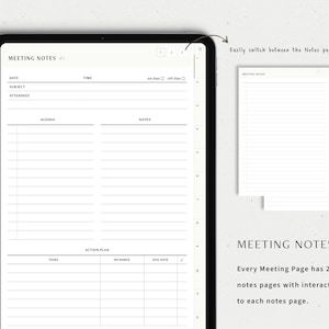 Digital Meeting Book for Goodnotes on Ipad, Meeting Minutes, Meeting ...