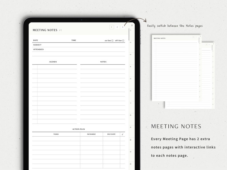 Digital Meeting Book for Goodnotes on Ipad Meeting Minutes - Etsy