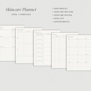 Skincare Planner, Skincare Routine, Beauty Planner Digital Template for ...