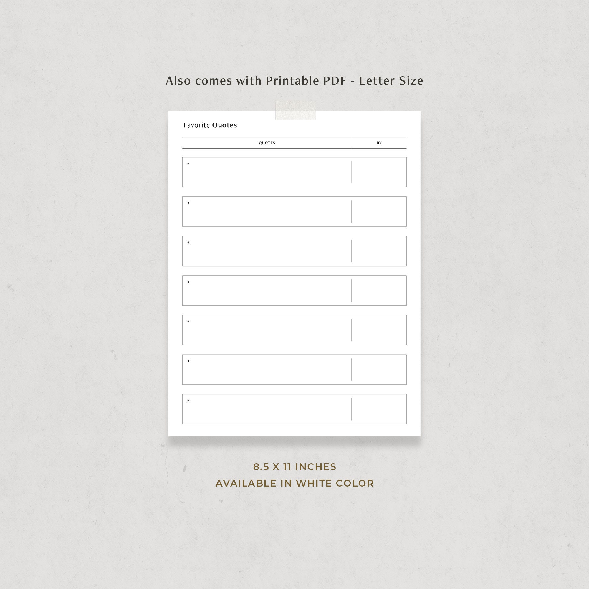 Favorite Quotes, Quote Journal, Inspirational Quote Log Digital Planner ...