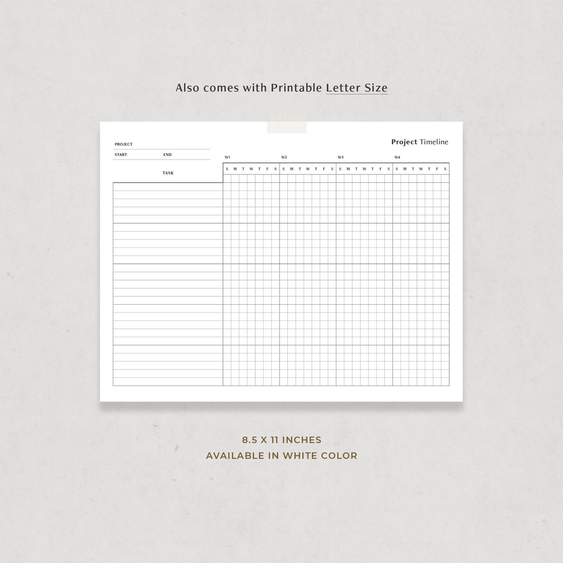 Timeline Chart Project Tracker Digital Planner Template for | Etsy