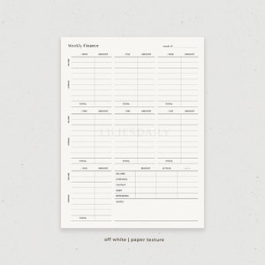 Weekly Finance Tracker, Weekly Budget, Expense Log Digital Planner ...