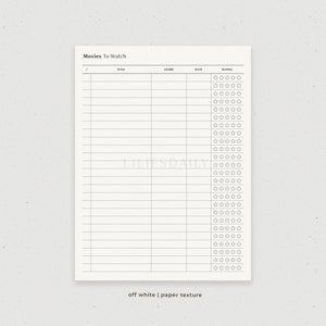 Movies to Watch, Series Wish List Digital Template for Goodnotes IPAD ...