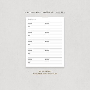 Bank Account Information Tracker Digital Planner Template for Goodnotes ...