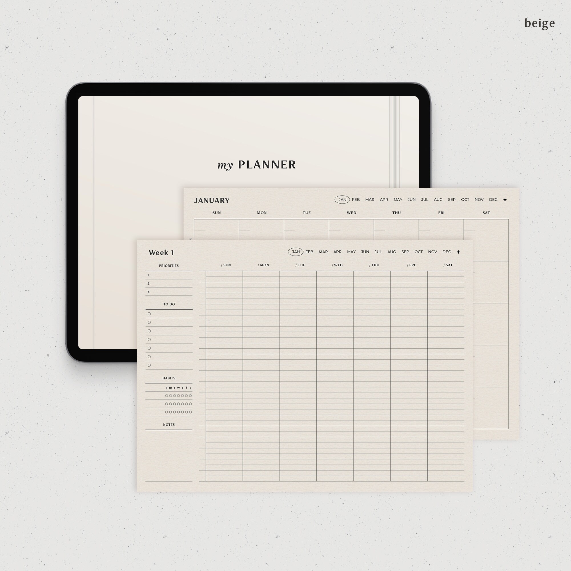 Weekly Schedule Weekly Hourly Digital Planner Template for - Etsy