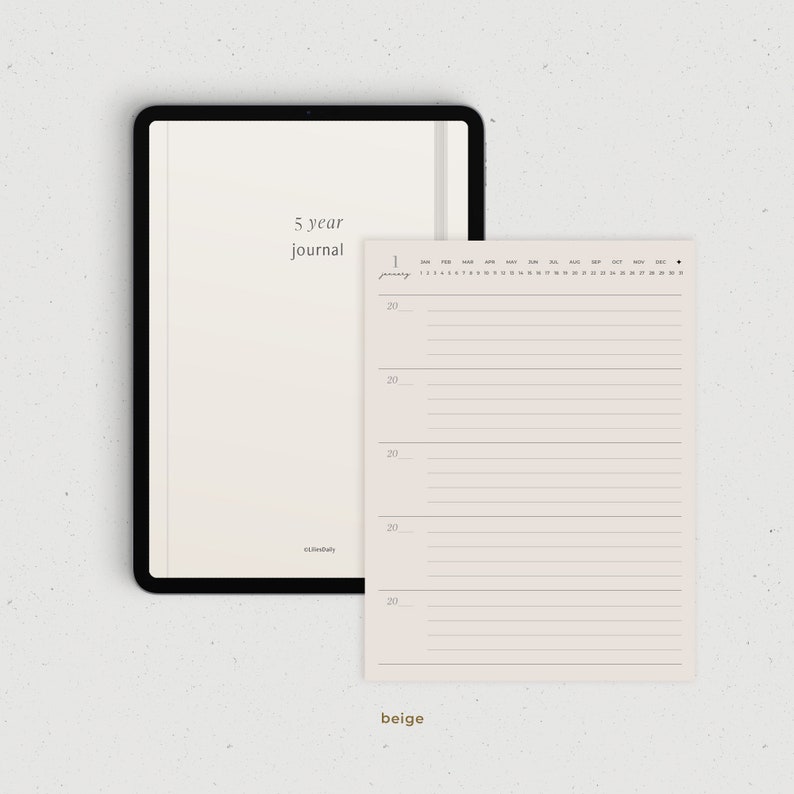 Digital 5 Year Journal, Goodnotes One Line a Day, Daily Gratitude iPad ...