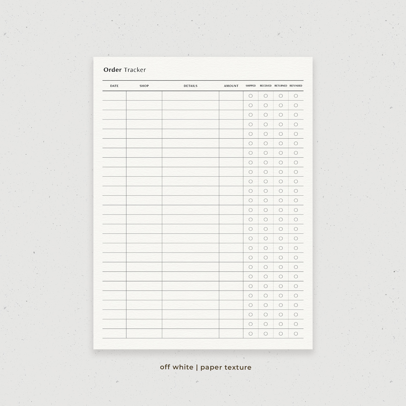 Online Order Tracker Shopping List Purchase Log Digital | Etsy