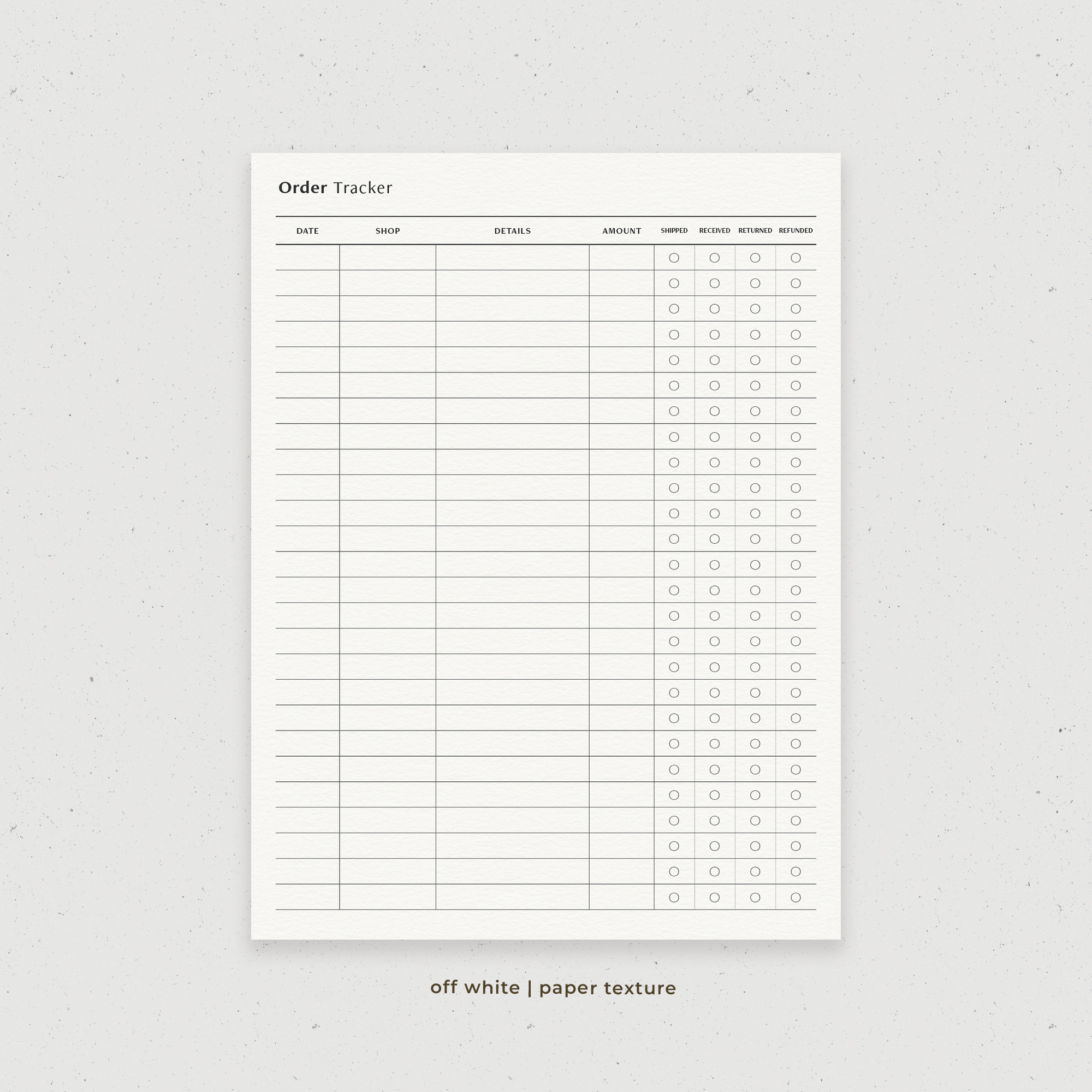 Online Order Tracker Shopping List Purchase Log Digital - Etsy