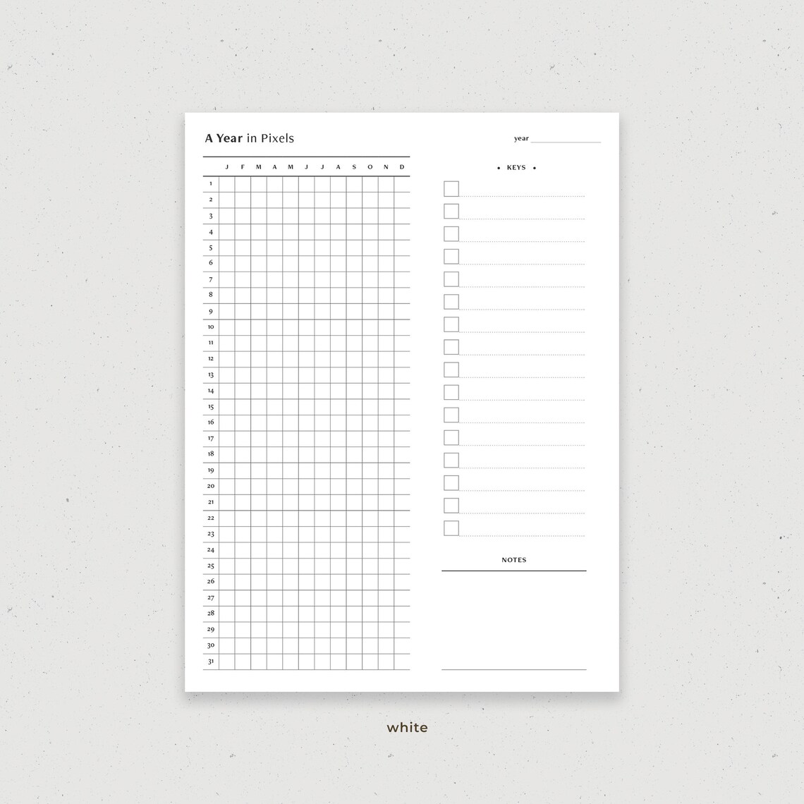 A Year in Pixels, Mood Tracker, Daily Mood Cart Digital Planner ...