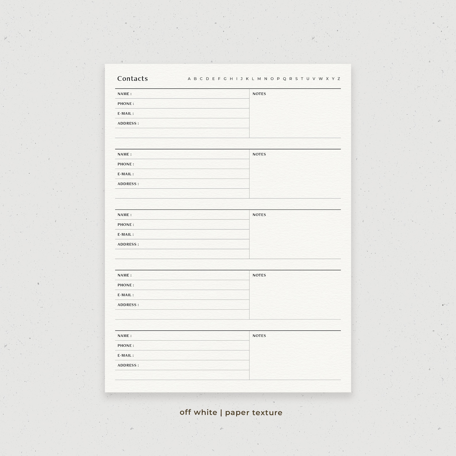Contact List Digital Template Address Tracker Address Book - Etsy