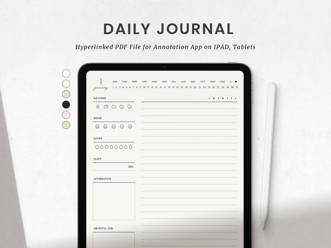 Digital Journal, Goodnotes Daily Journal 2026, iPad Diary, Notability ...