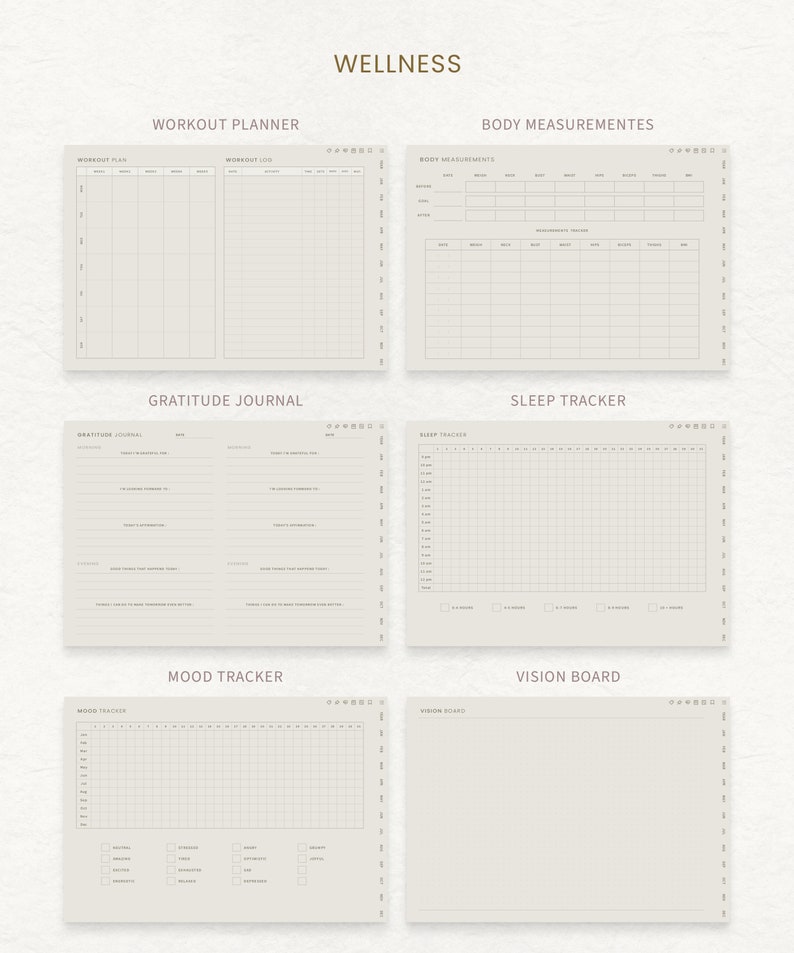 Undated Minimalist Digital Planner Goodnotes Planner Ipad - Etsy