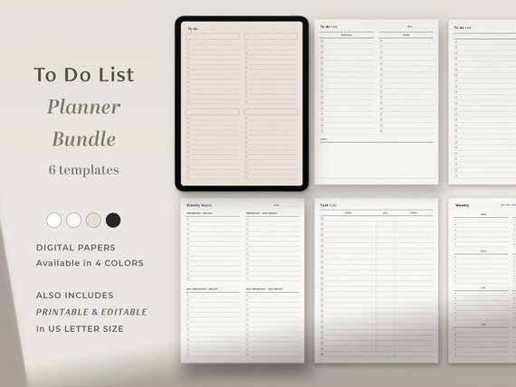To Do List Bundle Digital Planner Template for Goodnotes on - Etsy
