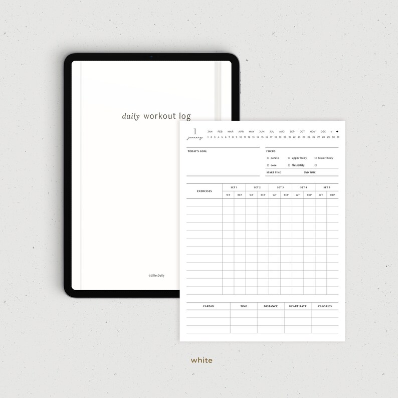 Workout Tracker Digital Planner Daily Exercise Log Template - Etsy