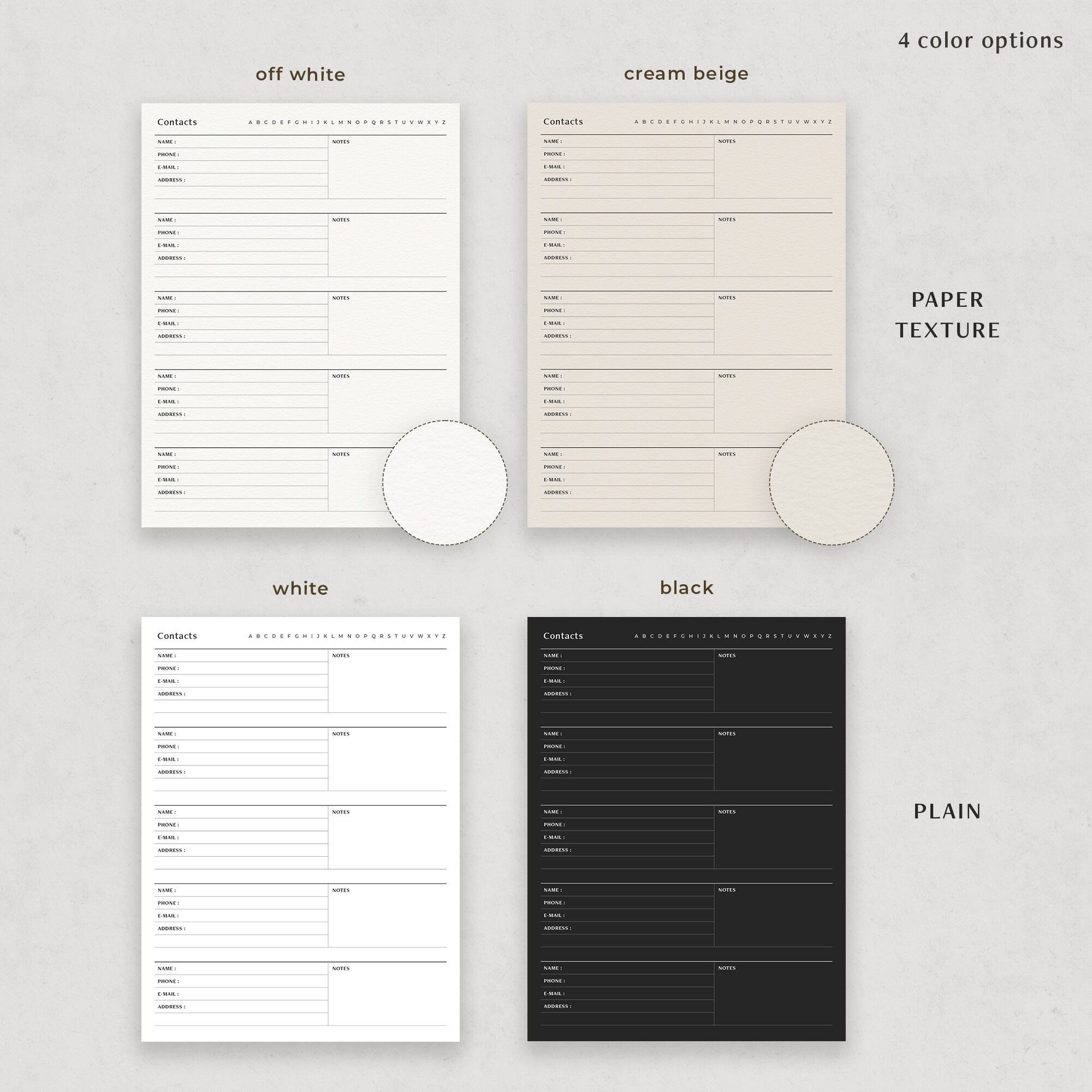Contact List Digital Template Address Tracker Address Book - Etsy