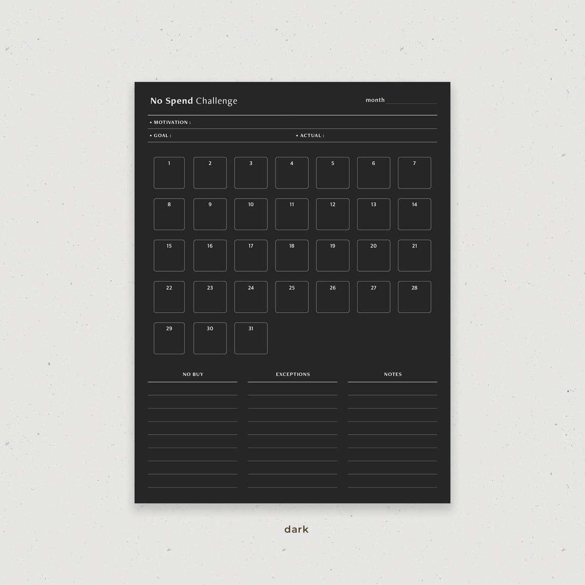 No Spend Challenge Tracker Digital Planner Template for - Etsy