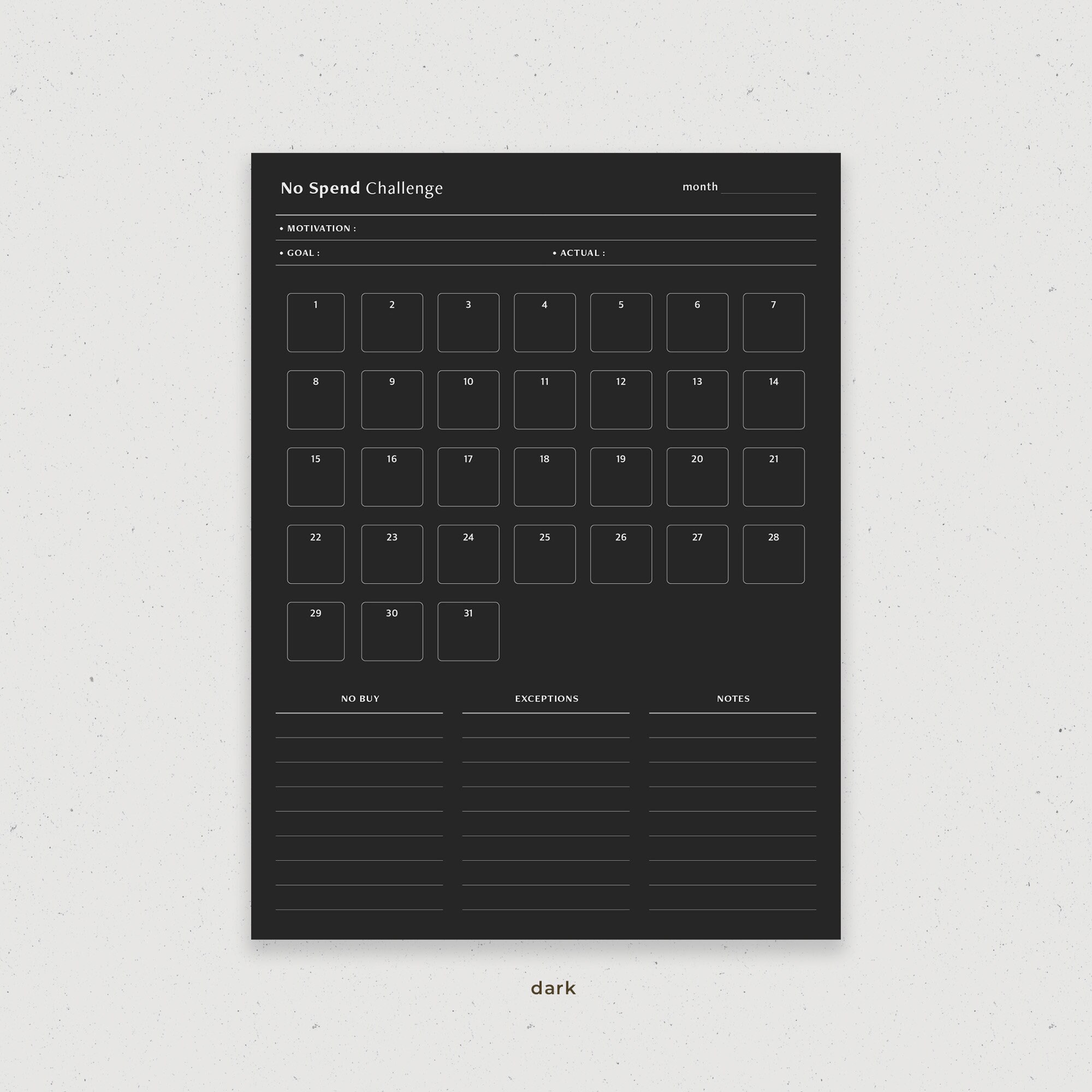 No Spend Challenge Tracker Digital Planner Template for Goodnotes on ...