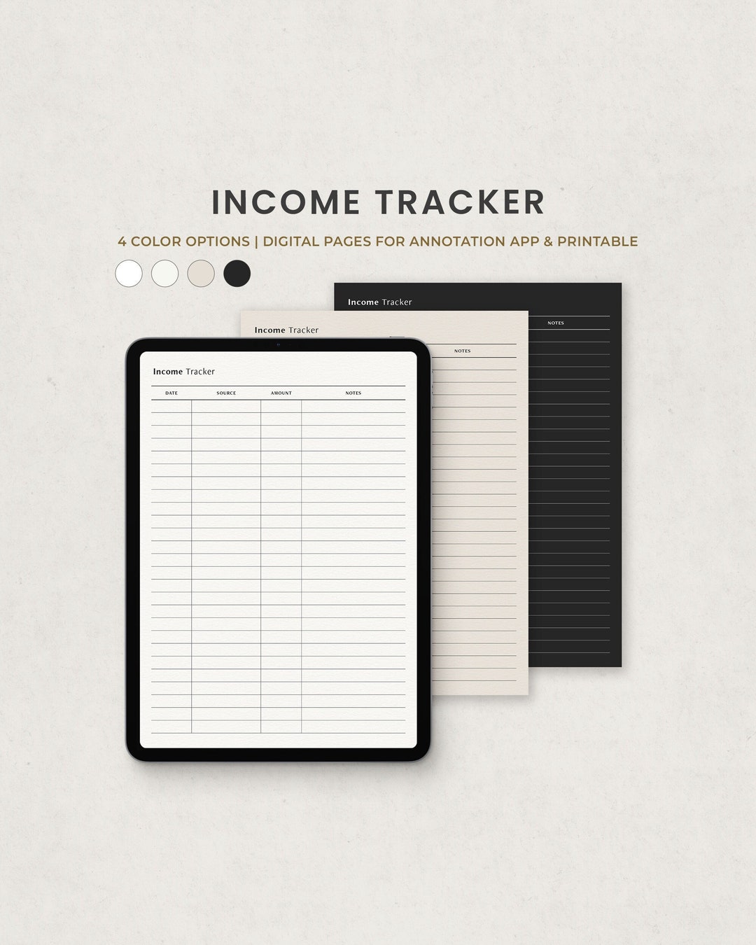 Income Tracker, Monthly Income Log, Business Income Digital Planner ...