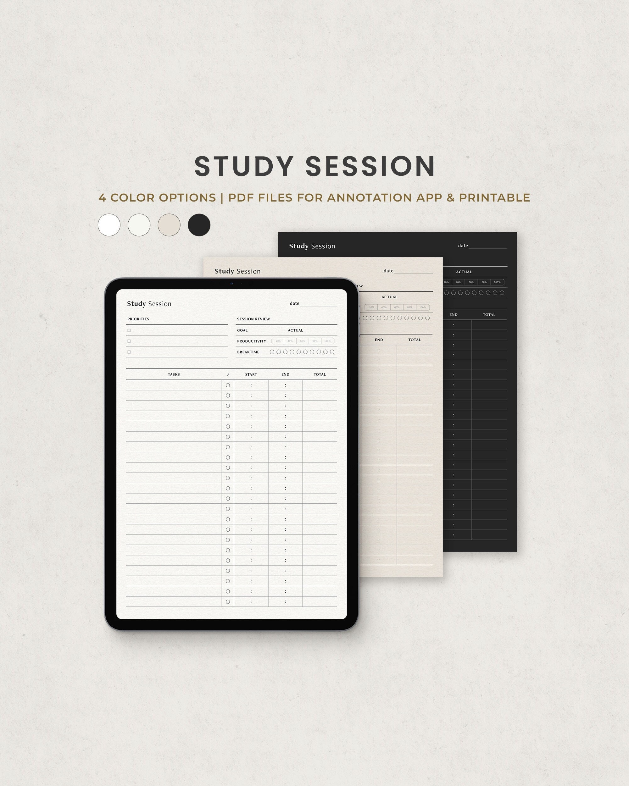 Study Session Planner Student Planner Academic Digital - Etsy