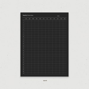 Yearly Overview, Year at a Glance, Yearly Digital Planner Template for ...