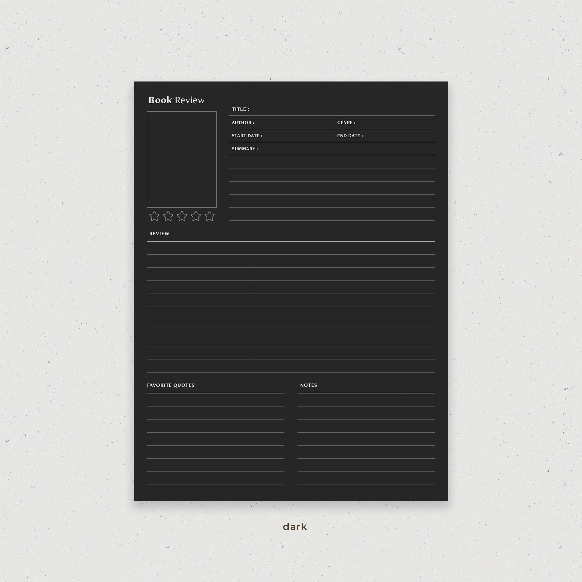 Book Review Journal Reading Digital Planner Template for - Etsy