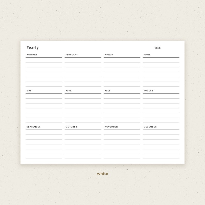 Year at a Glance Digital Planner, Yearly Overview Planner for iPad ...