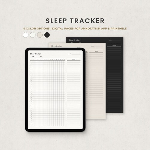 Sleep Tracker Daily Monthly Sleep Log Digital Planner - Etsy