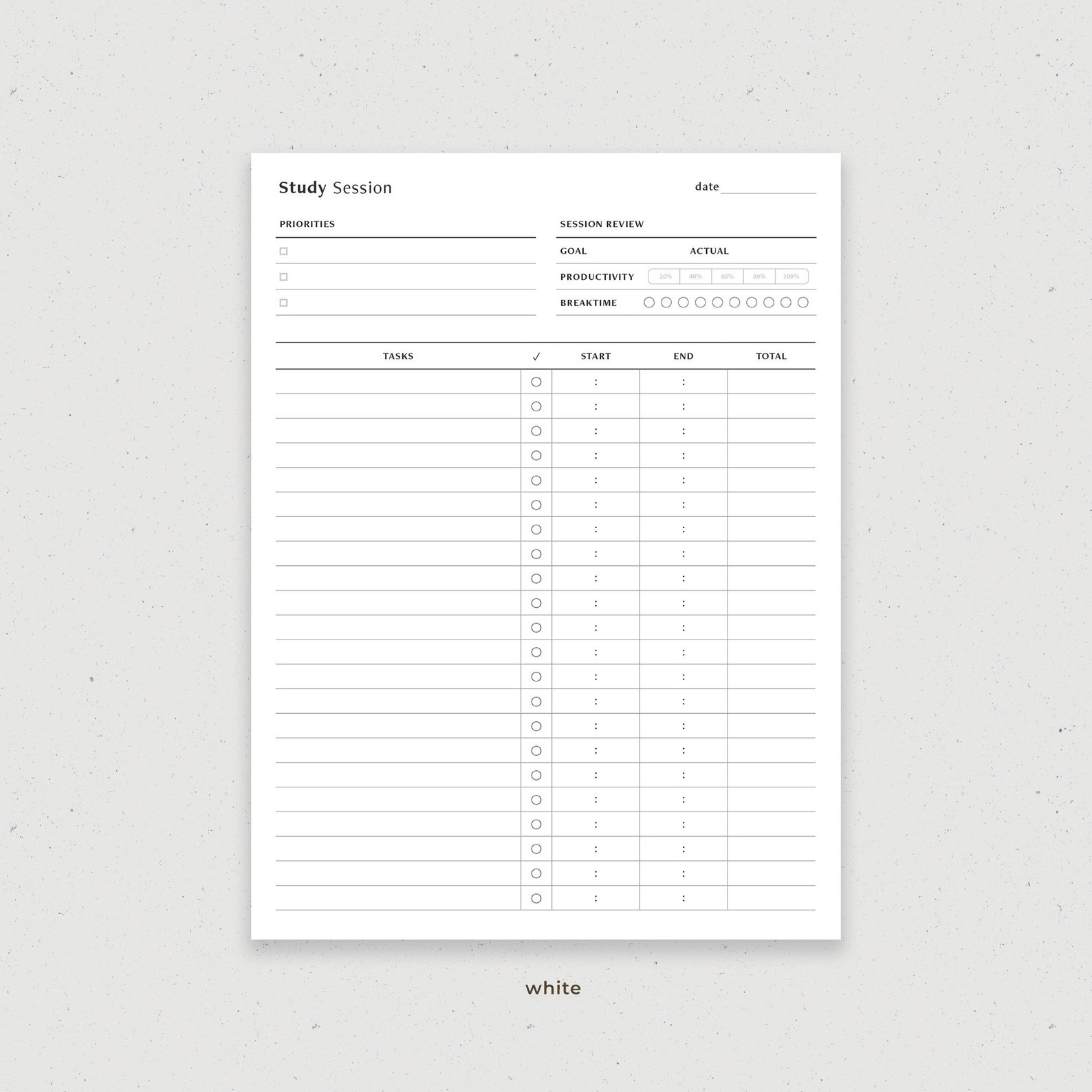 Study Session Planner, Student Planner, Academic Digital Planner ...