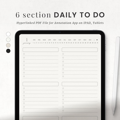6 Section Daily to Do Checklist Task List Digital Planner - Etsy